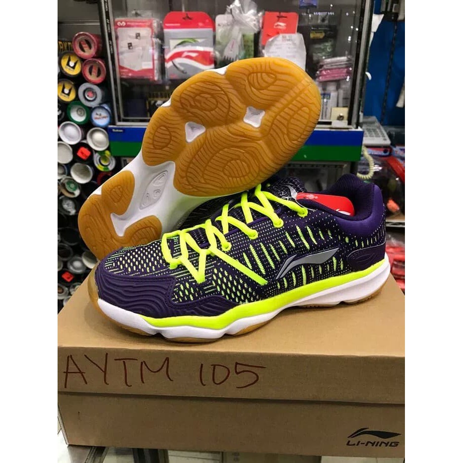Jual sepatu badminton lining aytm 105 ungu original | Shopee Indonesia