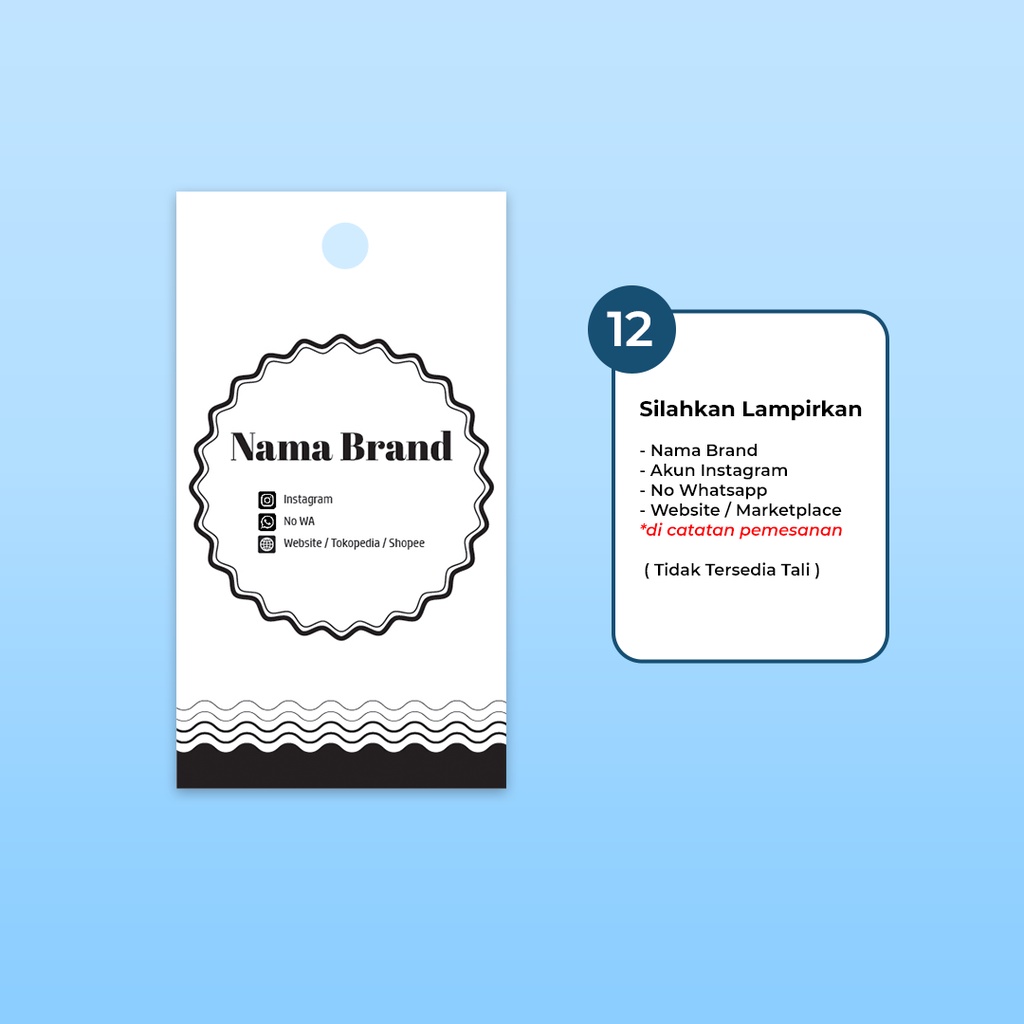 Jual Hang Tag Label Baju / Cetak Hangtag / Price Tag / Label Produk ...