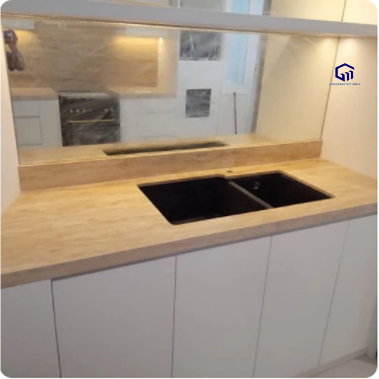 Jual Kitchen Set Table | Travertine Marble | Marmer Import | Marmer ...