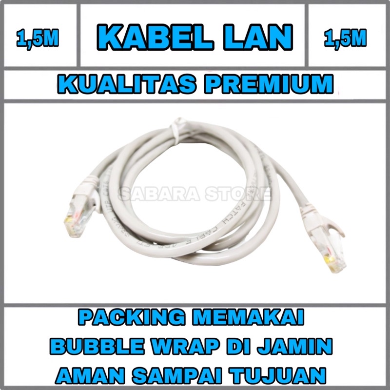 Jual kabel lan 1,5m 1,5meter serbaguna bisa untuk pc cctv dvr komputer ...