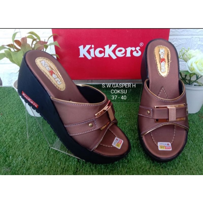 Jual Sandal selop kickers wanita 7cm terbaru02 | Shopee Indonesia