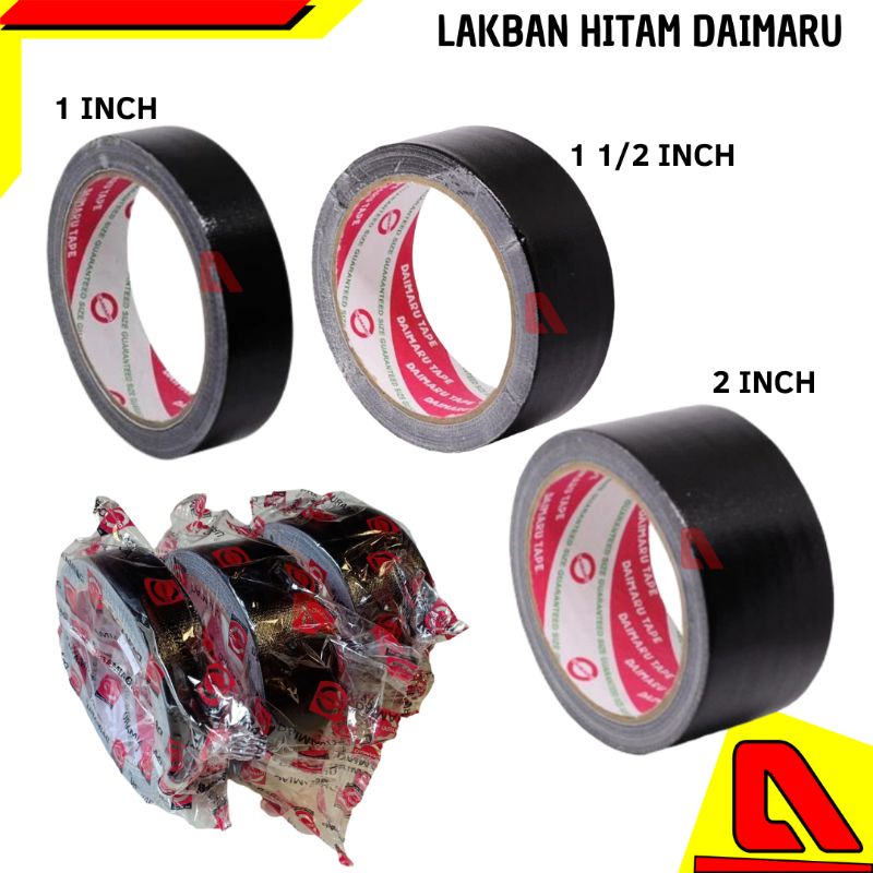 Jual LAKBAN HITAM DAIMARU BESAR KECIL PLAKBAN HITAM DAIMARU 1 INCH 1 1/2 INCH 2 INCH MURAH ...