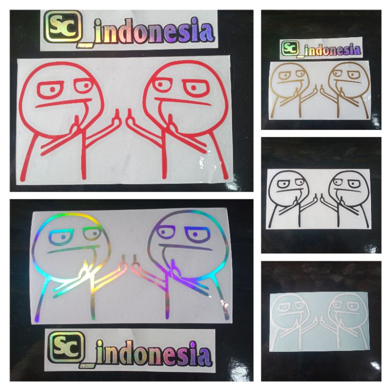 Jual STIKER CUTTING MIDDLE FINGER MEME FUCEK SEPASANG | Shopee Indonesia