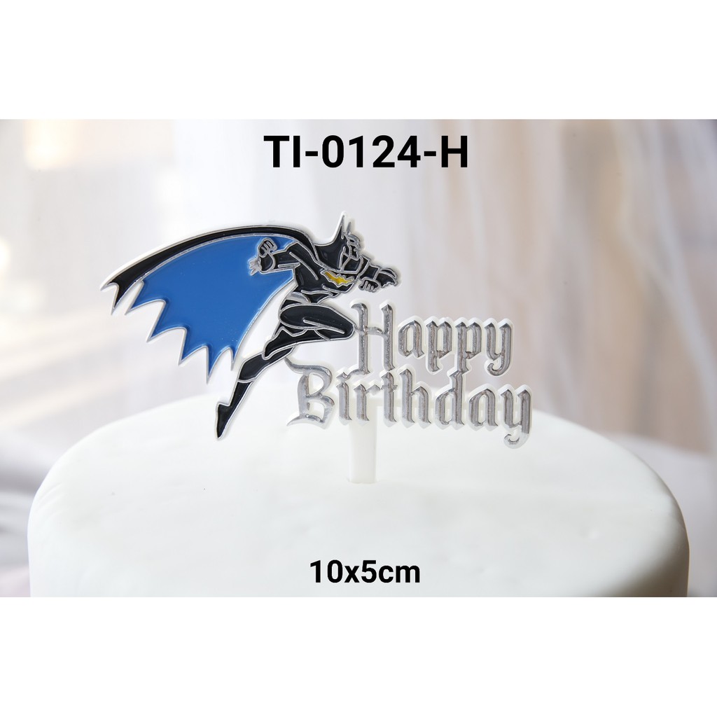 Jual TI-0124-H Cake topper tulisan happy birthday hiasan kue batman ...