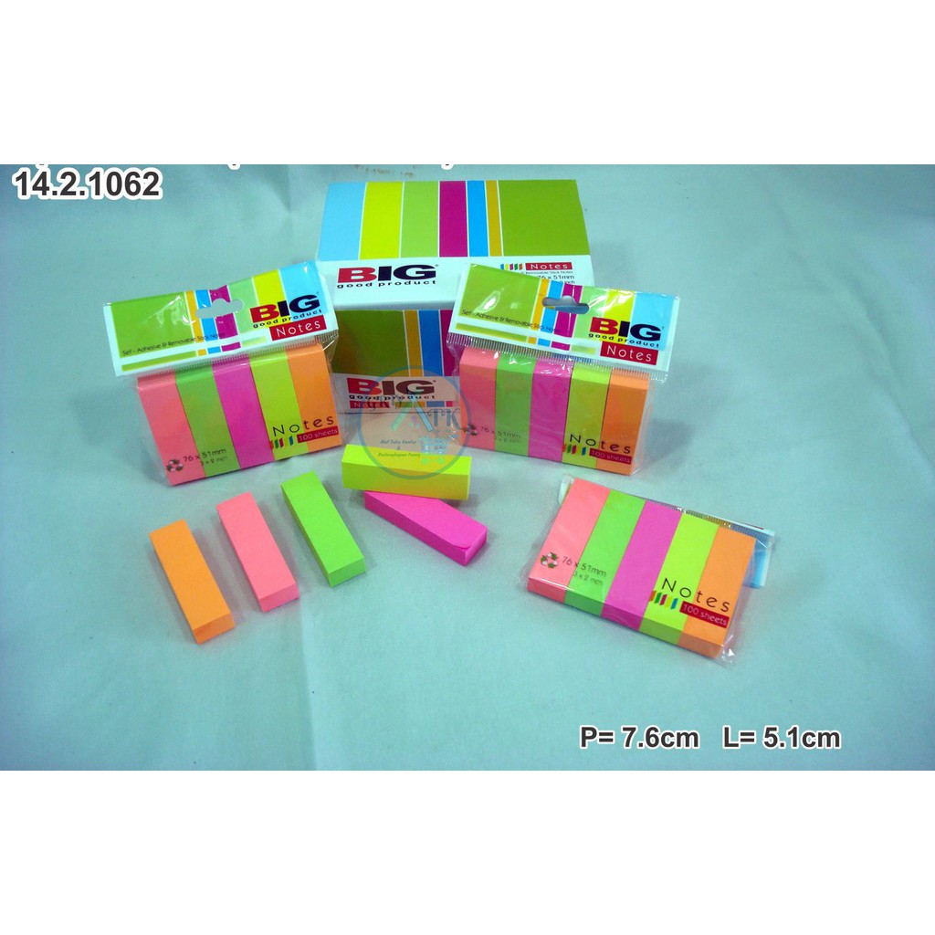 Jual Sticky Note Post It BIG 5 Warna Ukuran 76 x 51 mm Murah | Shopee ...