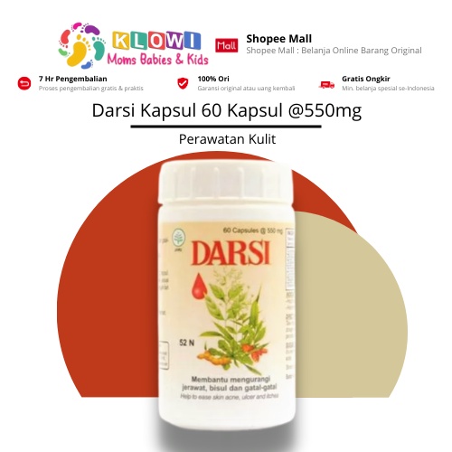 Jual Darsi Kapsul 60 Kapsul 550 Mg Obat Jerawat / kembang bulan ...