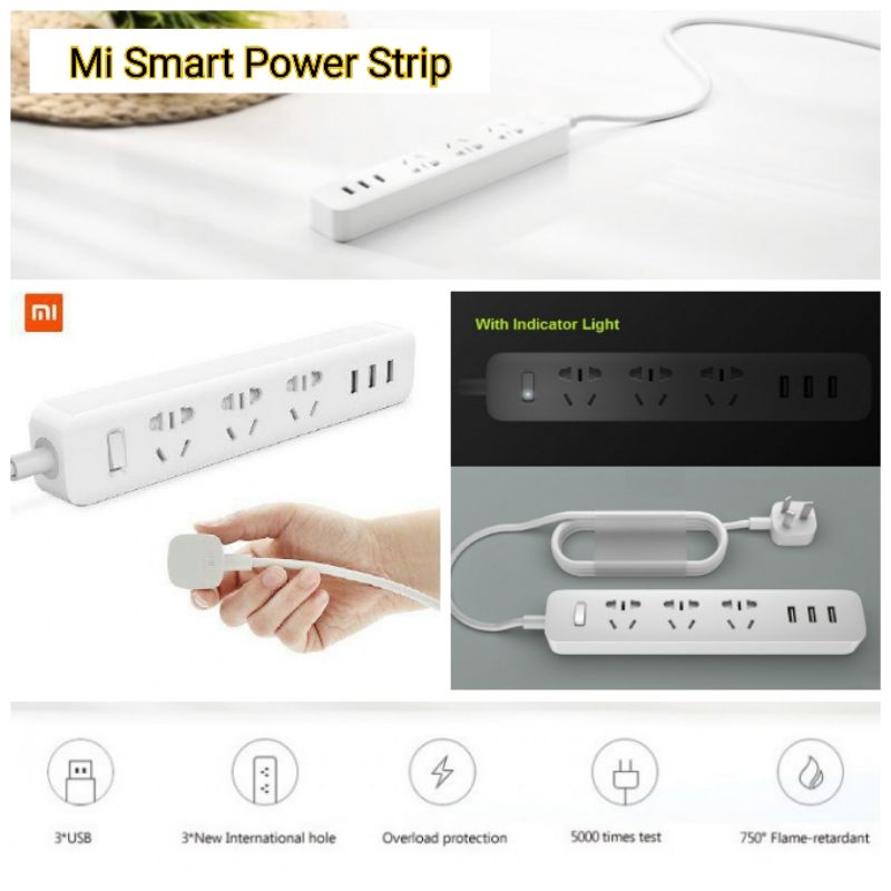 Jual Mi Smart Power Strip 3 Power Sockets 3 USB Port - Colokan Listrik ...