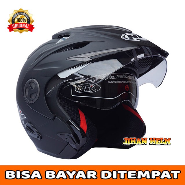 Jual HELM / NHK / HELM NHK / HELM NHK AVIATOR BLACK DOFF ORIGINAL SNI ...
