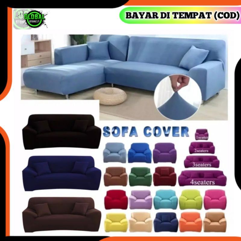 Jual SARUNG SOFA SIKU SUDUT L SHAPED COVER SOFA 1 2 3 4 SEATER ELASTIS ...