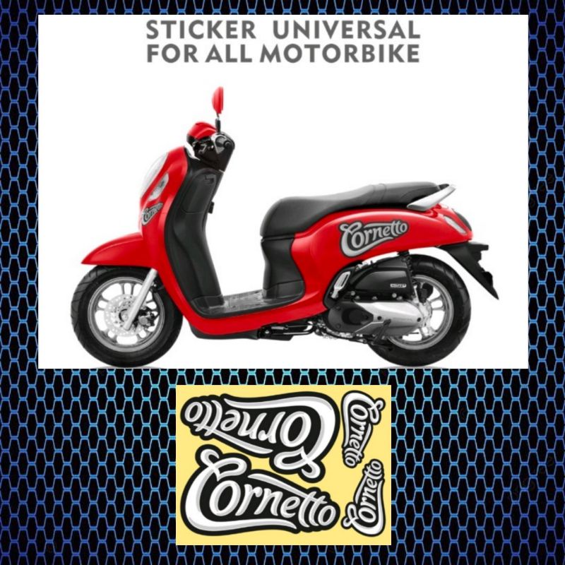 Jual Sticker Pack Universal Untuk Motor Matic Dan Bebek Motif Cornetto ...