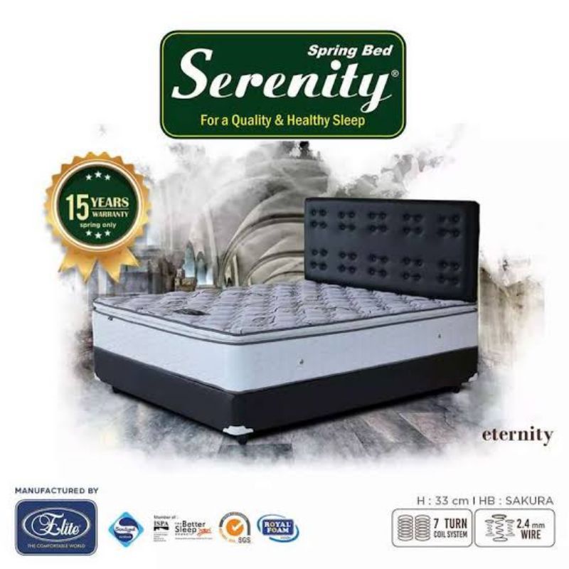 Jual Spring Bed Serenity type eternity by Elite free bantal | Shopee ...