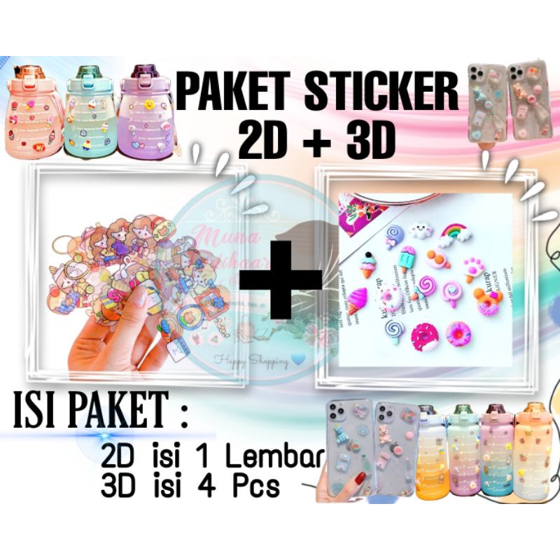 Jual PAKET Sticker 2D + 3D | Shopee Indonesia
