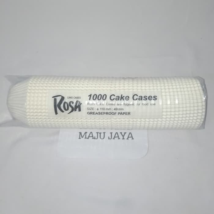 Jual Cup Cake Kertas Roti Merk Rosa Putih ukuran 110mm Satu Pack (1000 ...
