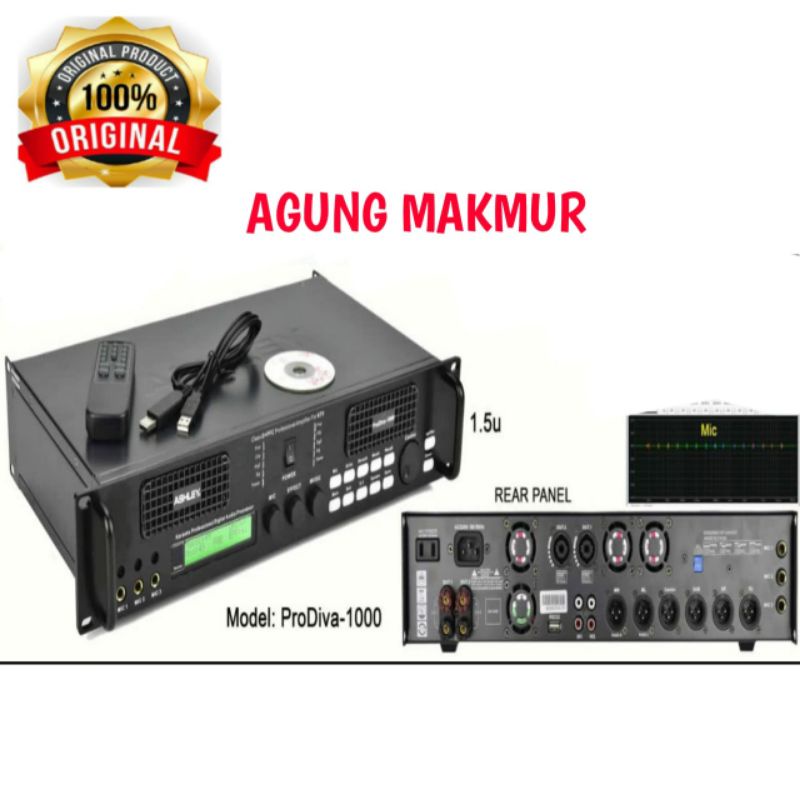 Jual PROFESSIONAL AMPLIFIER + DIGITAL PROCESSOR ASHLEY PRODIVA 1000 ...