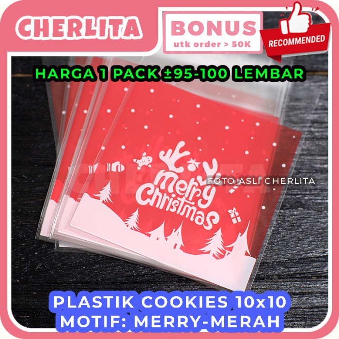 Jual Plastik Cookies Christmas Natal 10x10 Santa Premium dengan Perekat ...