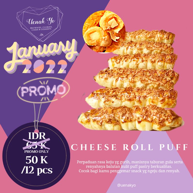 Jual Uenakyo Cheese/Choco Roll Puff Terenak isi 12 pcs mirip ...