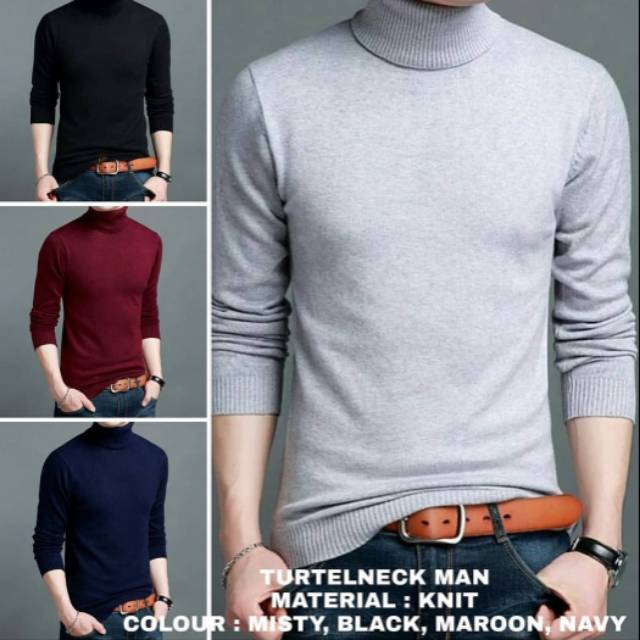 Jual Best Produk Baju Rajut Leher Tinggi Turtle Neck Cowok | Shopee ...