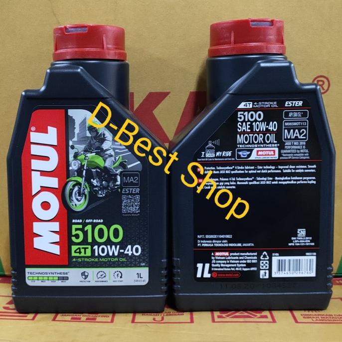 Jual ORIGINAL ! Oli MOTUL 5100 4T 10W-40 MA2 - 1 liter | Shopee Indonesia