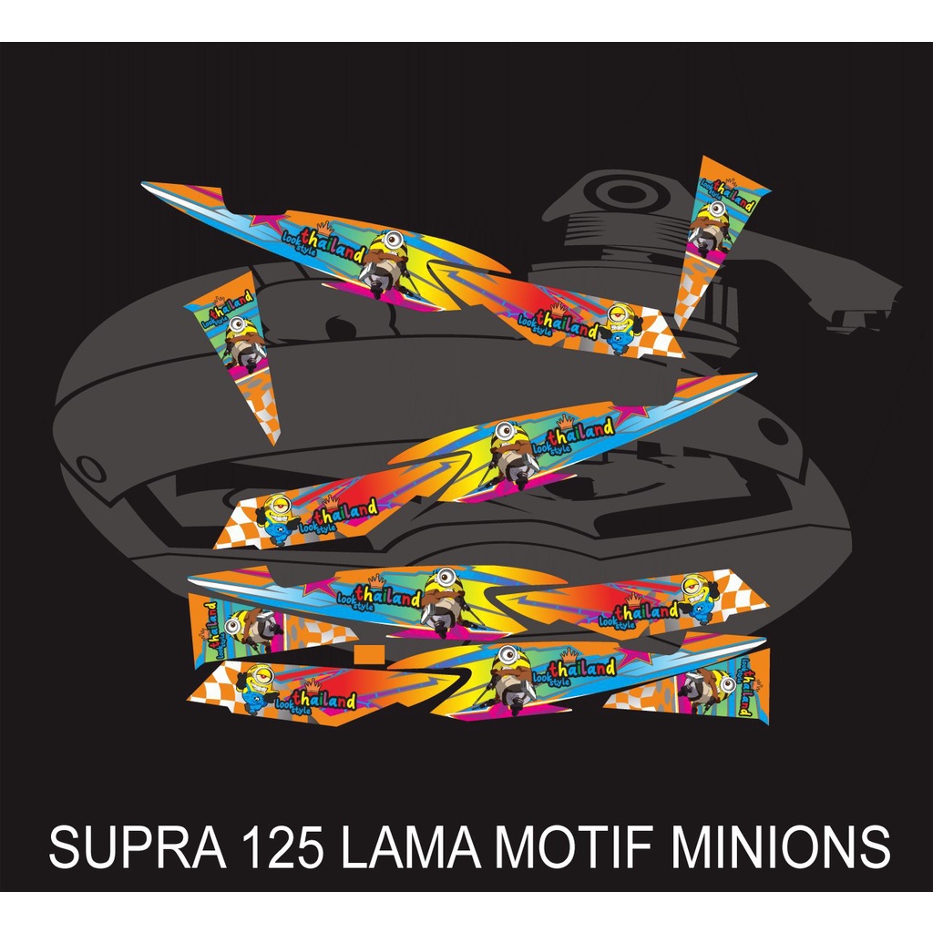 Jual STIKER STRIPING VARIASI SUPRA 125 LAMA MOTIF MINIONS | Shopee ...