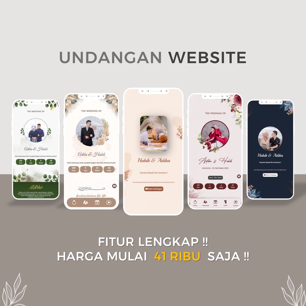 Jual Undangan Digital Website Pernikahan | Tema Foto & Tanpa Foto ...