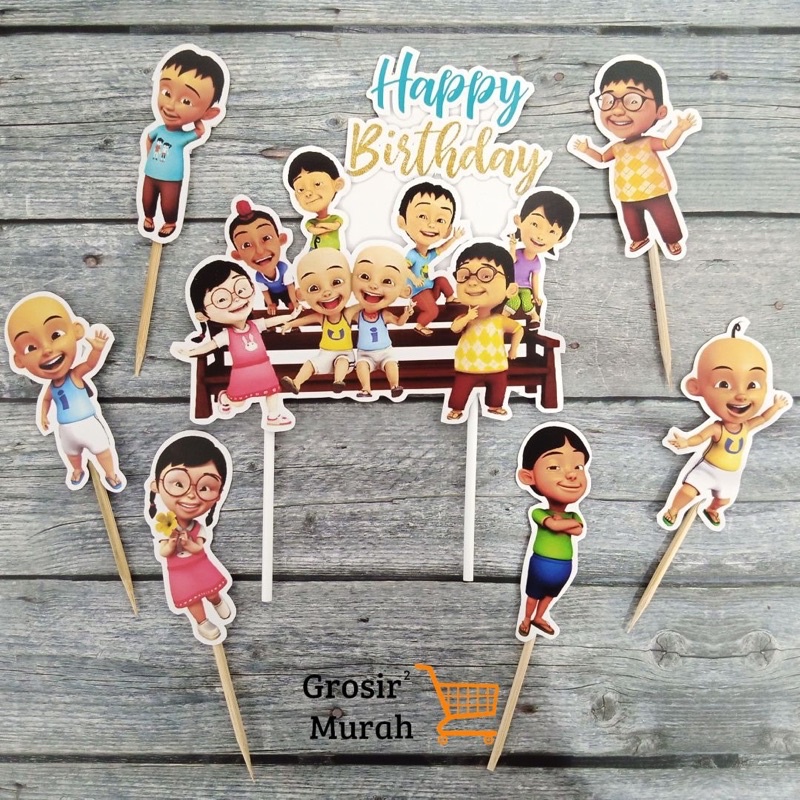 Jual Cake Topper Upin and Ipin /Topper Kertas Upin and Ipin | Shopee ...
