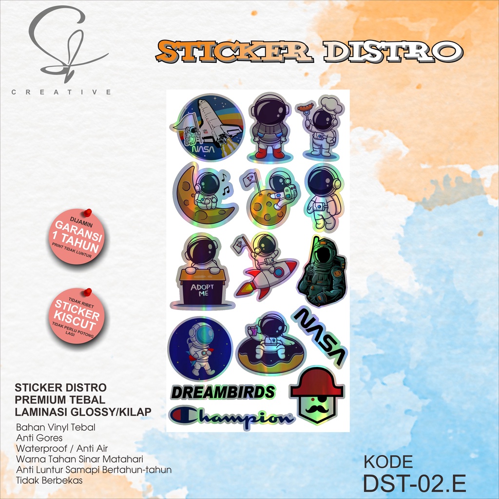 Jual Sticker Pack Distro Aesthetic Hologram Dst.02 | Shopee Indonesia