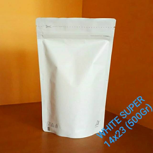 Jual WHITE DOFF SUPER STANDING POUCH 500Gr | Shopee Indonesia