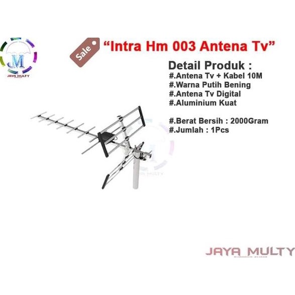 Jual INTRA HM003 HM003 ANTENA DIGITAL OUTDOOR TV PLUS KABEL ANTENA JHG5132GHG | Shopee Indonesia