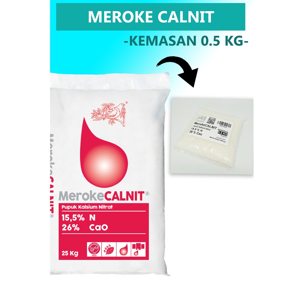 Jual Pupuk Kalsium Nitrogen Meroke CALNIT Kemasan 0,5 KG - Repack ...