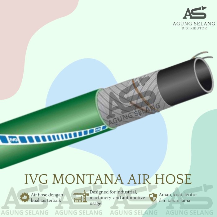 Jual IVG Montana 20 Air Hose 3/4" WP 20 BAR Selang Angin Karet Rubber ...