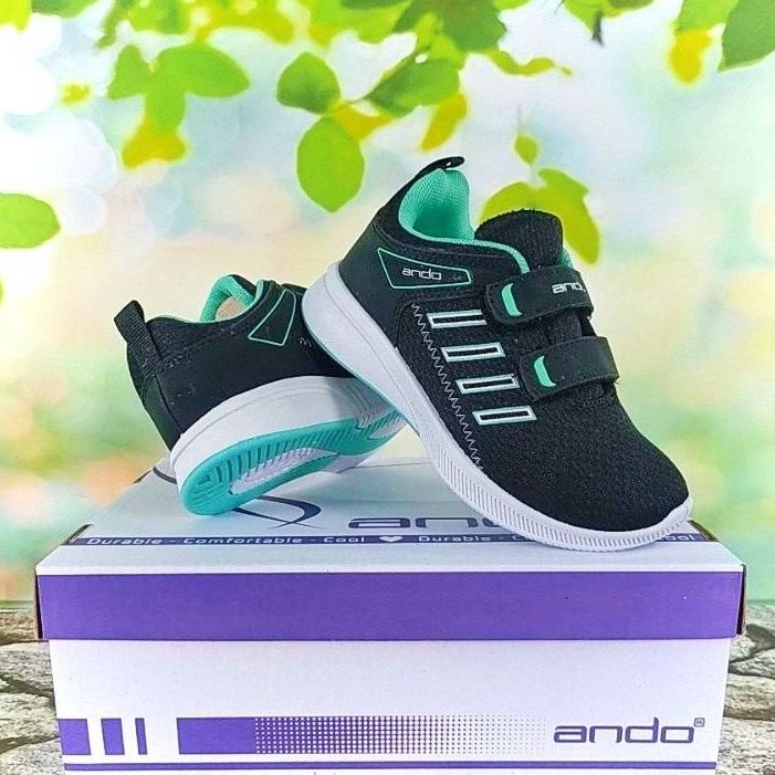 Jual SEPATU SEKOLAH ANDO DYN HITAM-TOSCA SIZE 29-32 ORIGINAL | Shopee Indonesia