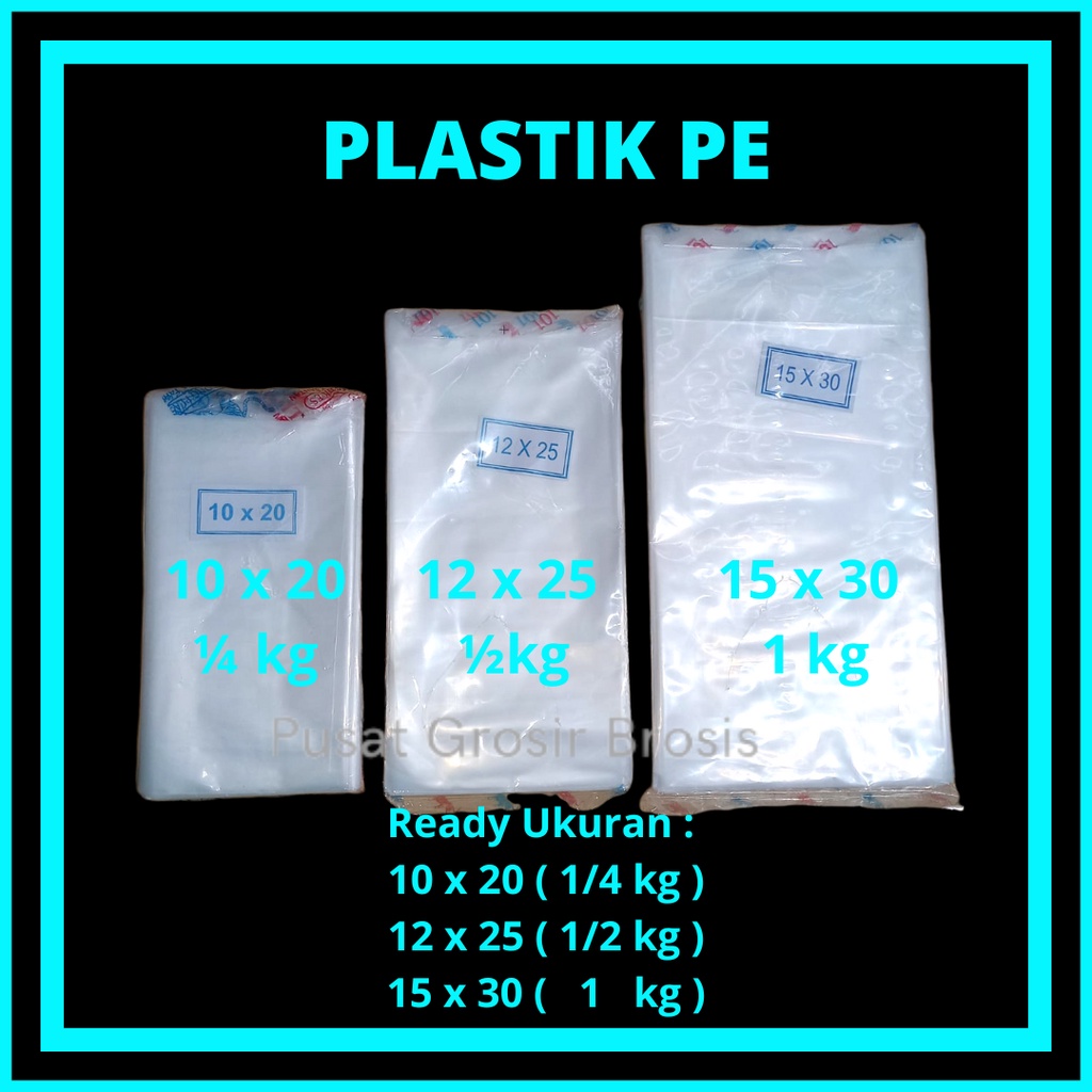 Jual COD - Plastik PE 10x20 12x25 15x30 Kantong Gula Es Batu 1/2kg 1/4kg 1kg / plastik PE/HD uk ...