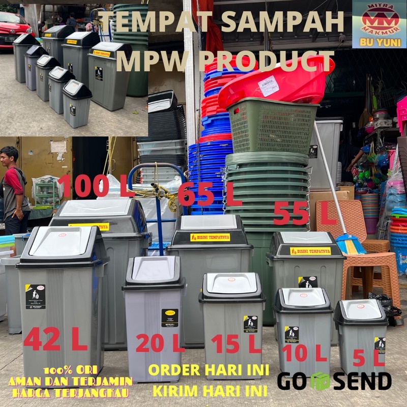 Jual TOP BRAND - MPW PRODUCT - Tempat Sampah 5-10-15-20-42-55-65-100 Liter | Shopee Indonesia