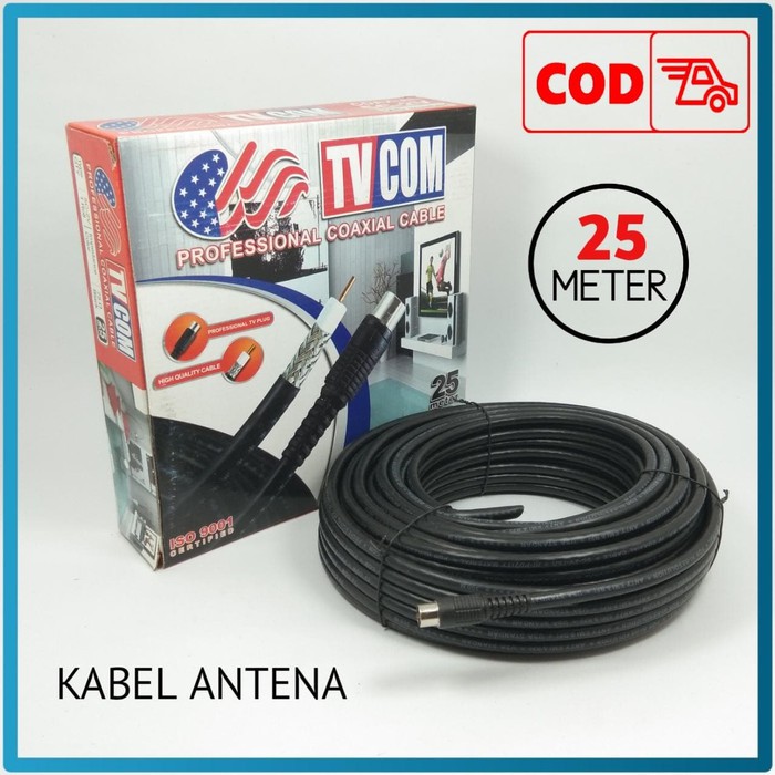 Jual Kabel Antena TV COM Coaxial 5C 25 Meter | Shopee Indonesia