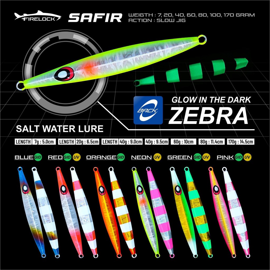 Jual EXTRA BONUS | UMPAN PANCING metal jig FIRELOCK SAFIR 40 / 60 / 80 / 100 / 170 GRAM | Shopee ...