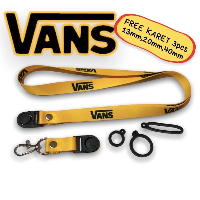 Jual Lanyard VANS KUNING tali lanyard DISTRO gantungan kunci name tag ...