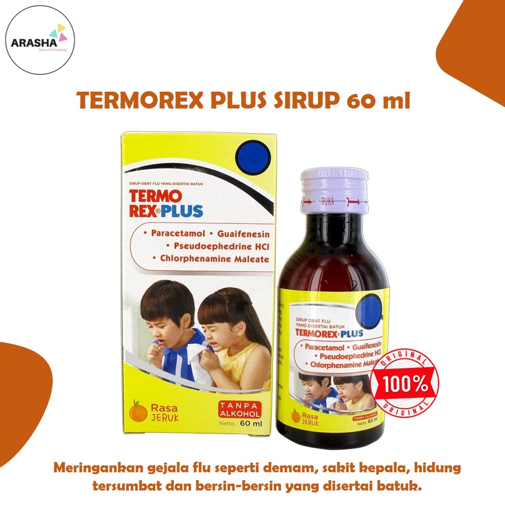 Jual TERMOREX TERMOREK PLUS SIRUP 60 ML Obat Gejala Flu, Demam, Batuk ...