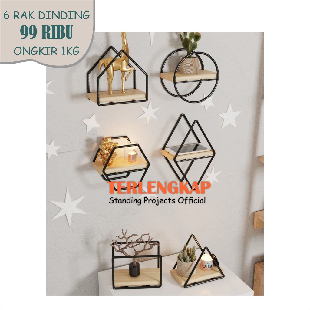 Jual Rak Dinding Paket Isi 6 (Ongkir 1Kg) - Rak Dinding - Dekorasi ...