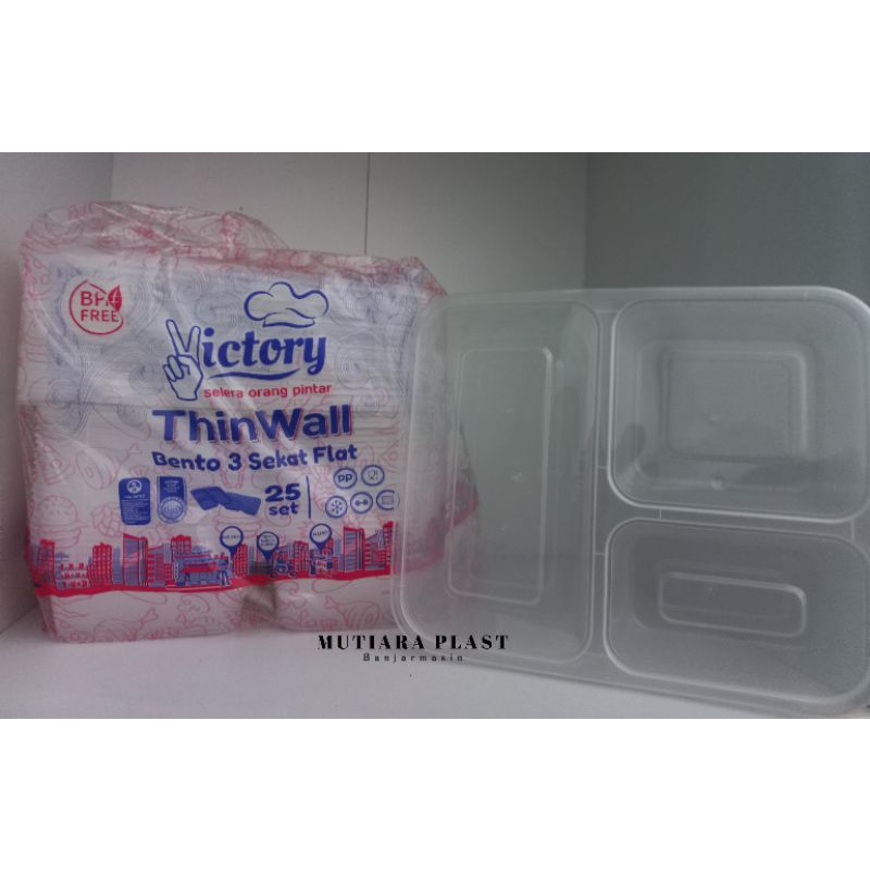 Jual [PACK] Food countainer Thinwall bento 3 sekat [PACK] | Shopee ...