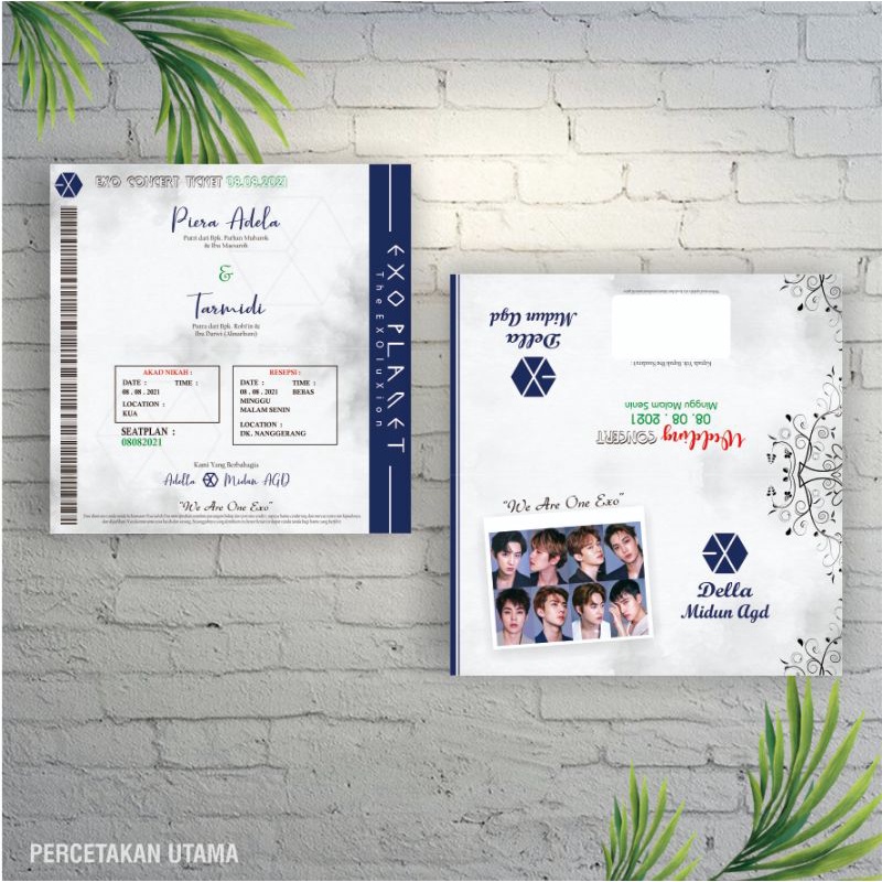 Jual Undangan CUSTOM TEMA EXO BTS korea ticket konser TERMURAH | Shopee ...
