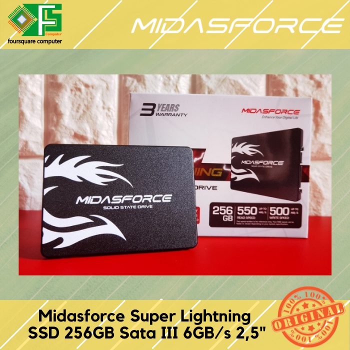 Jual Midasforce SSD 256GB 240GB Sata 2.5" kecepatan up to 550 MB/s ...