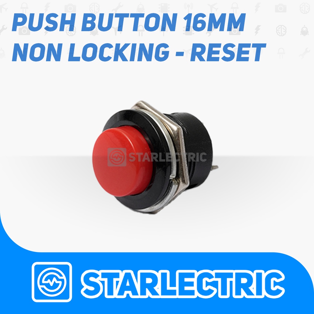 Jual Push Button Switch Reset button non Latching 16mm | Shopee Indonesia