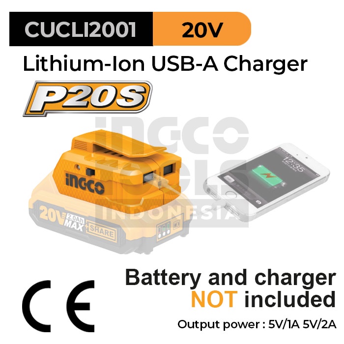Jual P20S Converter USB Power Bank (5V 1-2A) INGCO CUCLI2001 - Charger ...