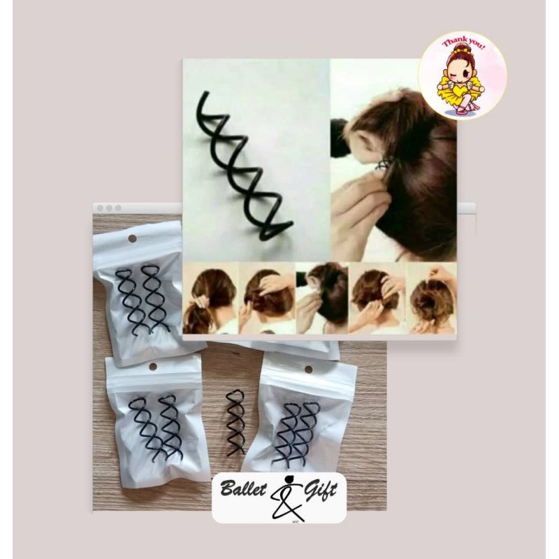 Jual Ballerina hair pin spiral bobby pin ballet 2pcs " spin me round ...