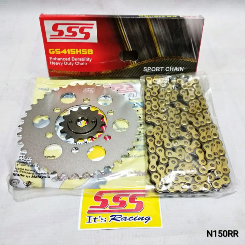 Jual Gear Set SSS Ninja 150 R / RR + Rantai SSS 415 HSB Gold | Shopee Indonesia