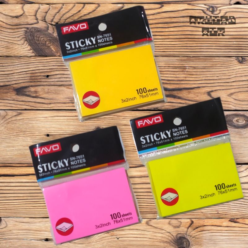 Jual Sticky Notes Favo / Post It Favo SN 76x51 Polos | Shopee Indonesia
