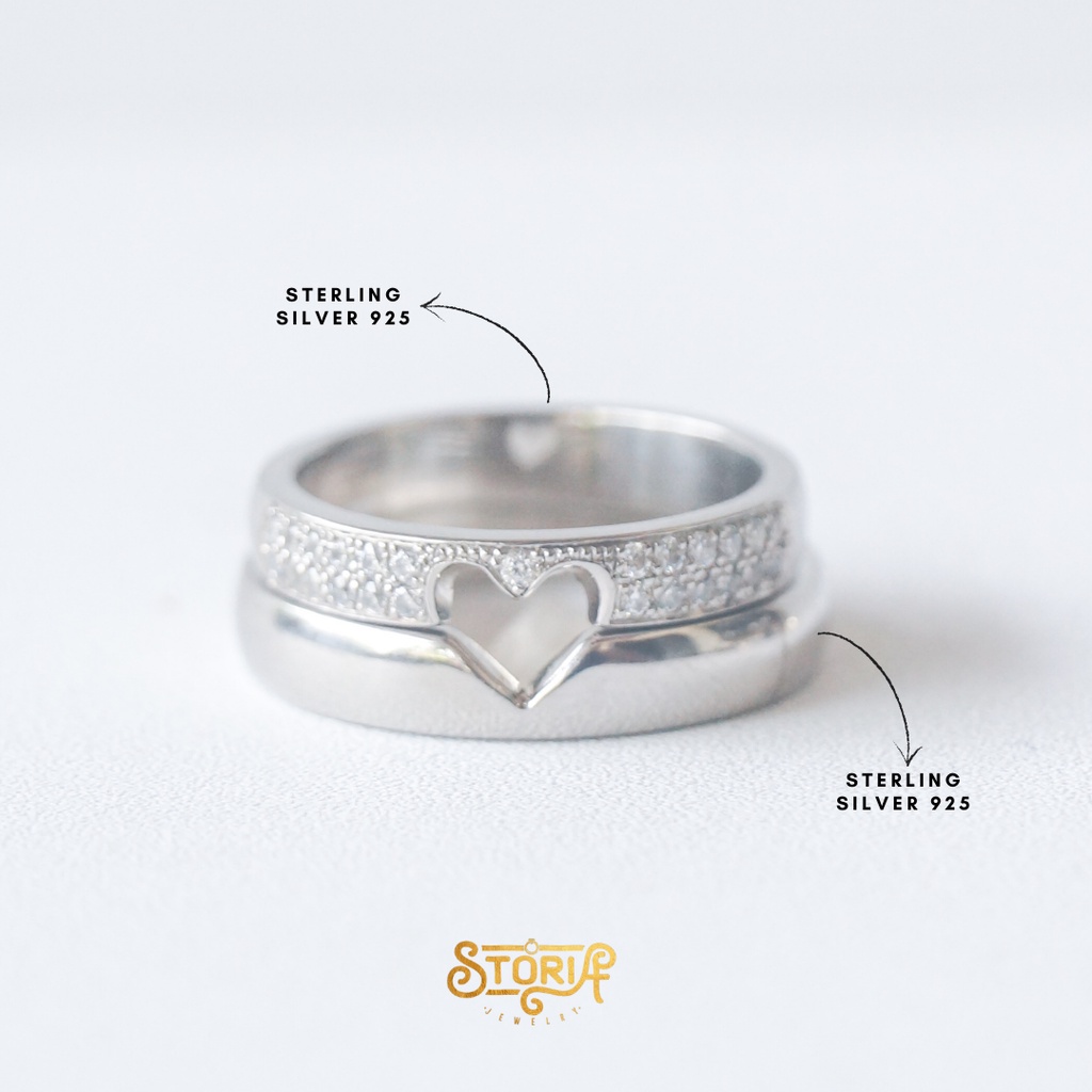 Jual Cincin Kawin Couple Perak Sterling Silver 925 SS-50 Nikah Tunangan ...