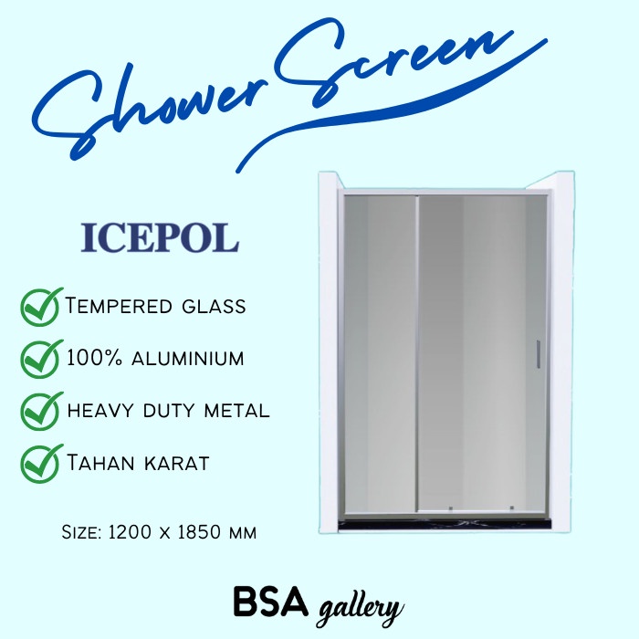 Jual SHOWER SCREEN SLIDING ICEPOL IC61200 / PINTU SHOWER SLIDING ...