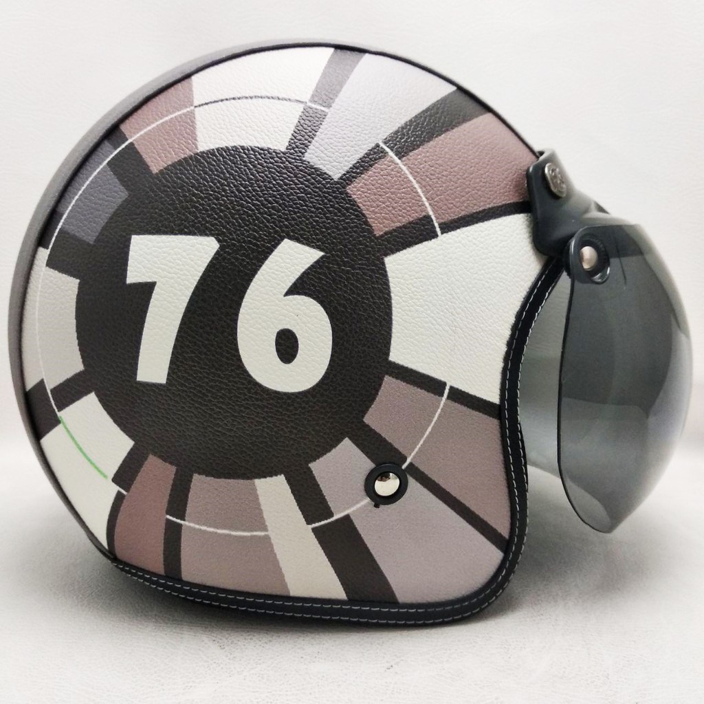 Jual HELM BOGO RETRO KULIT Motif 76 Logo Grey SNI Berkualitas | Shopee ...