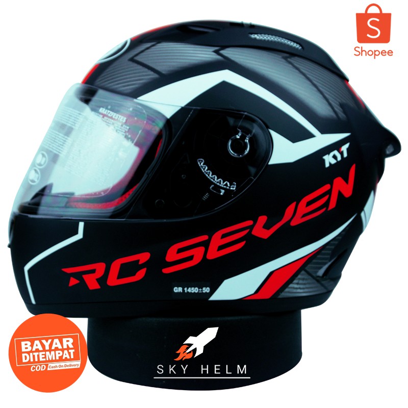 Jual helm kyt rc 7 motif seri 18 red black doff full face | Shopee Indonesia